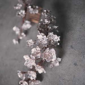 Carnation Floral Hair Comb, Flower Hair Comb, Rose Wedding Headpiece ...