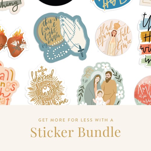 Catholic Sticker Bundle Catholic Vinyl Stickers Catholic - Etsy