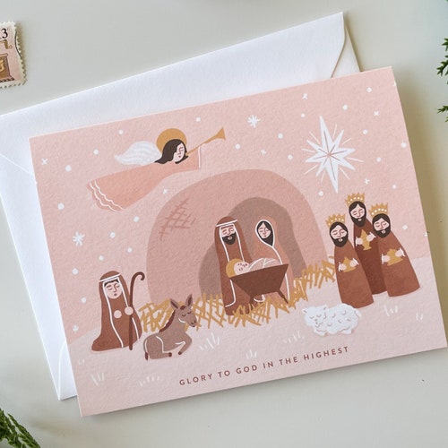 Nativity Christmas Cards Christian Christmas Cards Glory to - Etsy