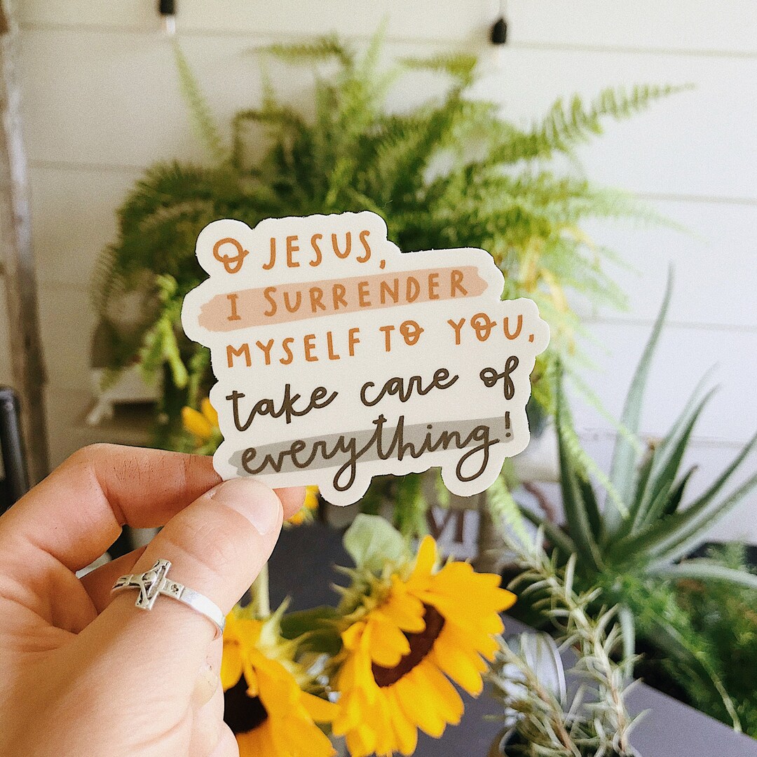 Jesus I Surrender Sticker, Jesus Sticker, Christian Sticker, Catholic ...