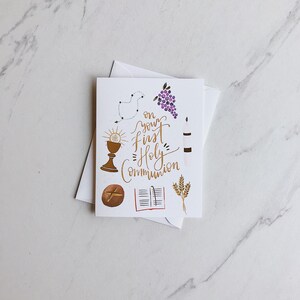 Gold Foil First Holy Communion Card, Catholic First Communion Gift ...