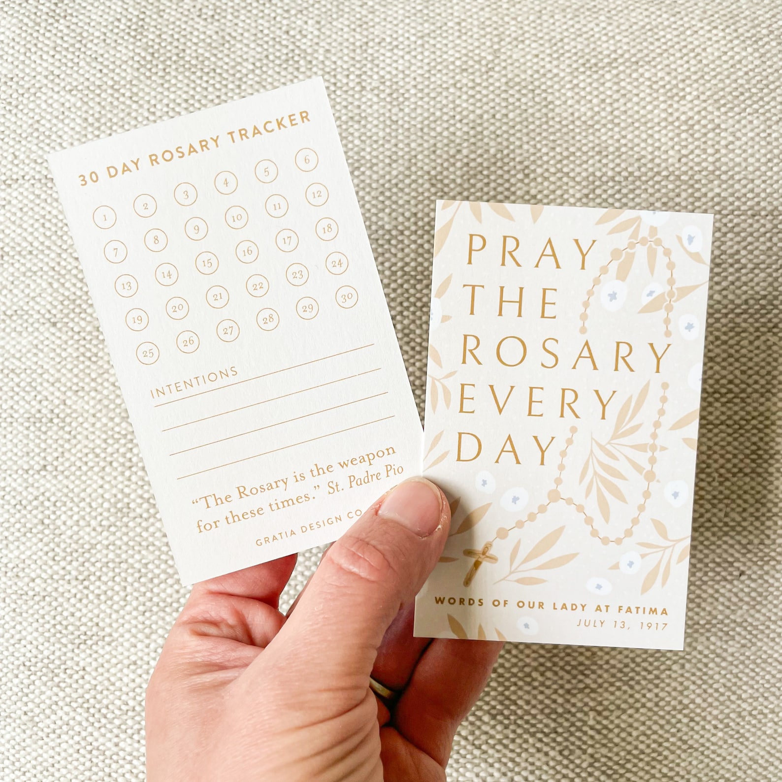 Rosary Tracker Card, Pray the Rosary, Rosary Prayer Card, Catholic ...