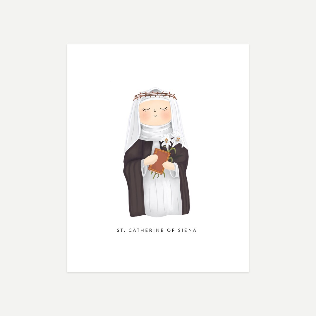 St. Catherine of Siena Digital Download, 8x10 and 5x7, Saint Catherine ...