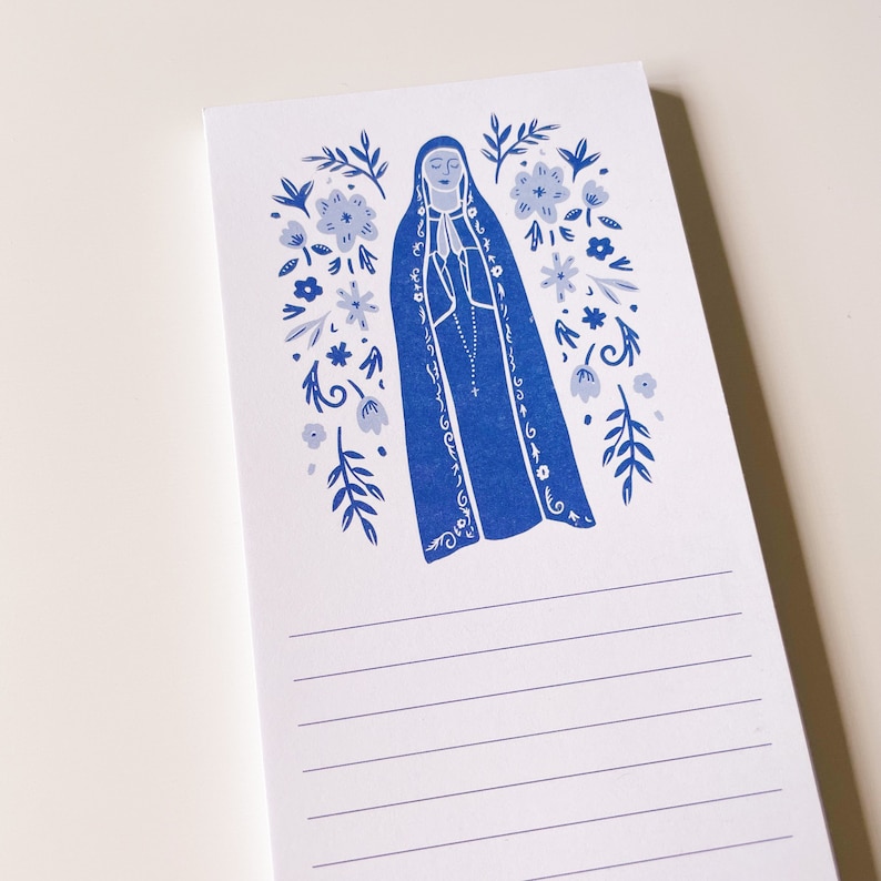 Marian Notepad Marian Stationery Catholic Notepad Catholic - Etsy