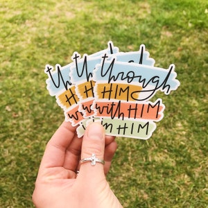 Through Him With Him in Him Sticker, Through Him Sticker, Catholic ...