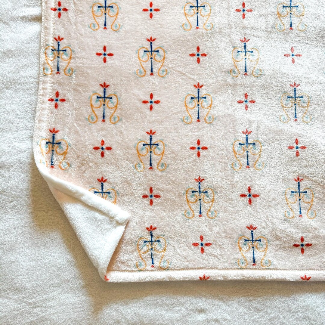 Marian Cross Blanket, Catholic Baby Blanket, Catholic Blanket, Catholic ...