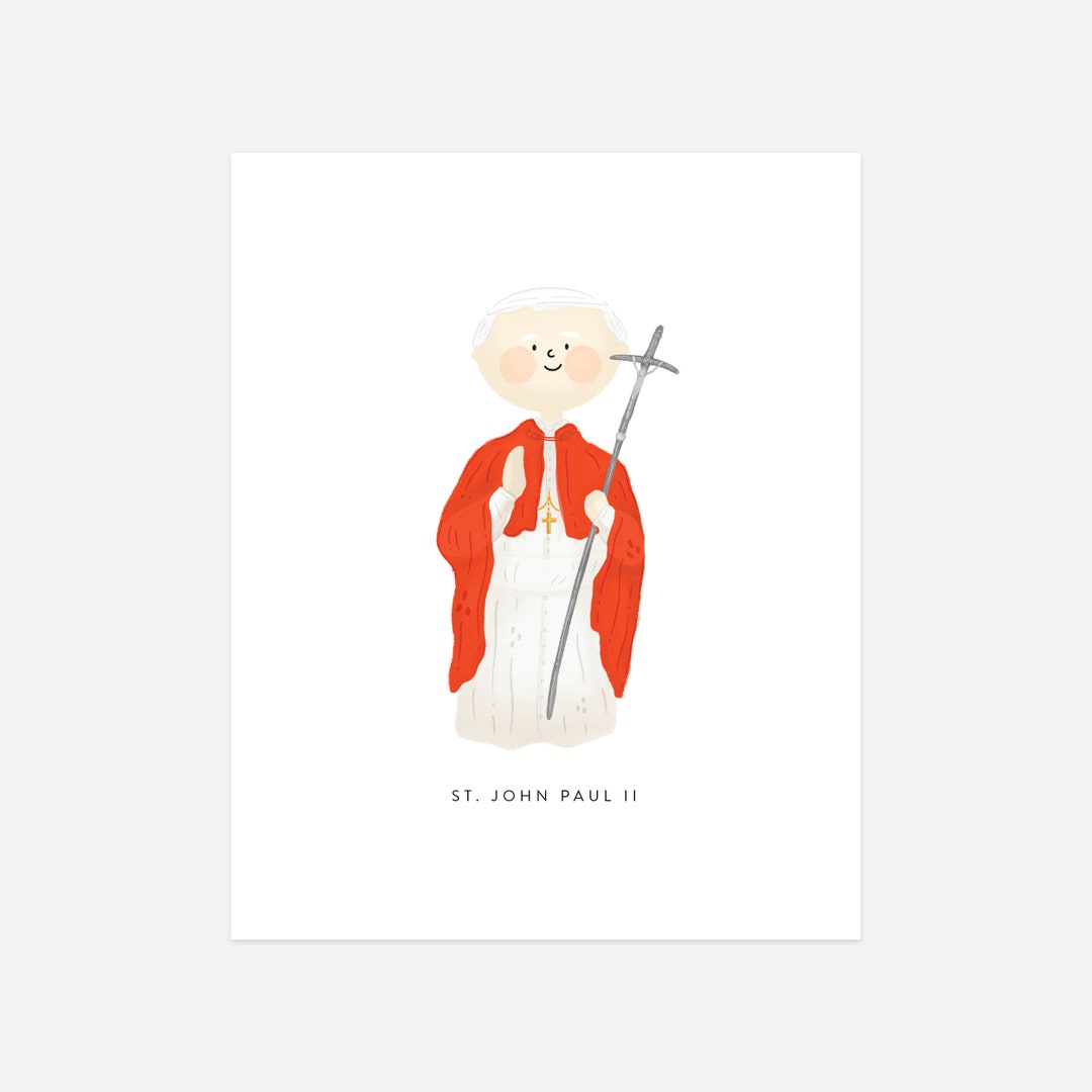 St. John Paul II Print Digital Download, 8x10 and 5x7, St. John Paul II ...
