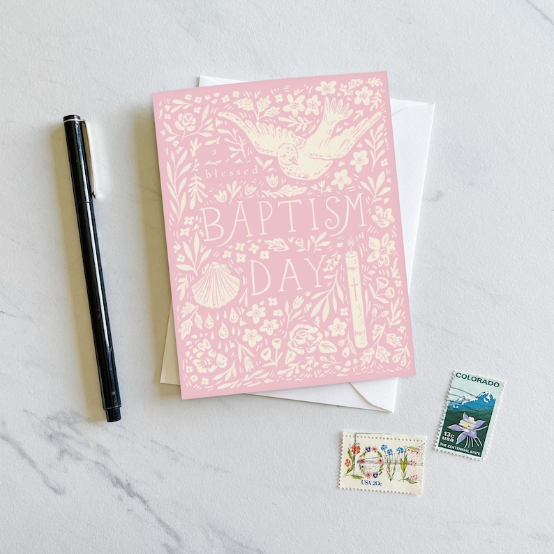 Baptism Greeting Card, Catholic Baptism Card, Catholic Baptism, Baptism ...