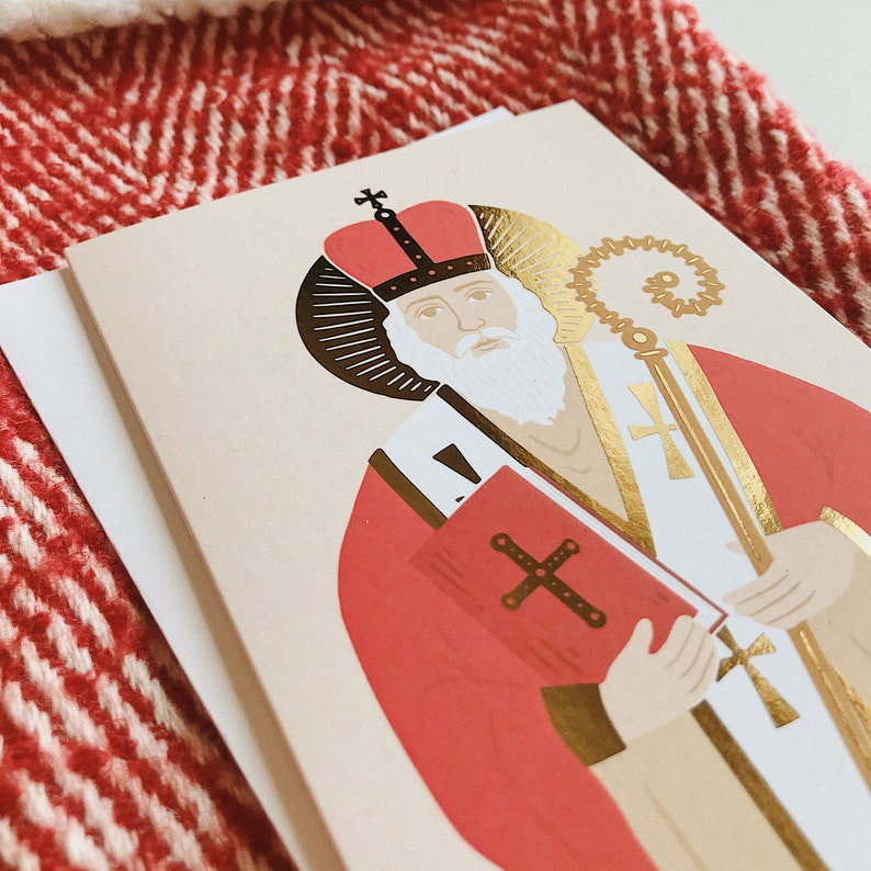 St. Nicholas Card Advent Card Catholic Christmas Card Saint | Etsy