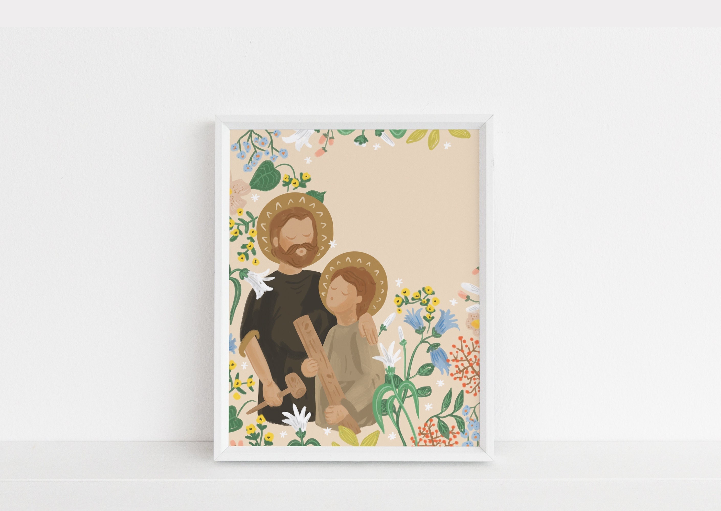 St. Joseph and Jesus 8x10 Print, Joseph and Jesus Print, St. Joseph Art ...