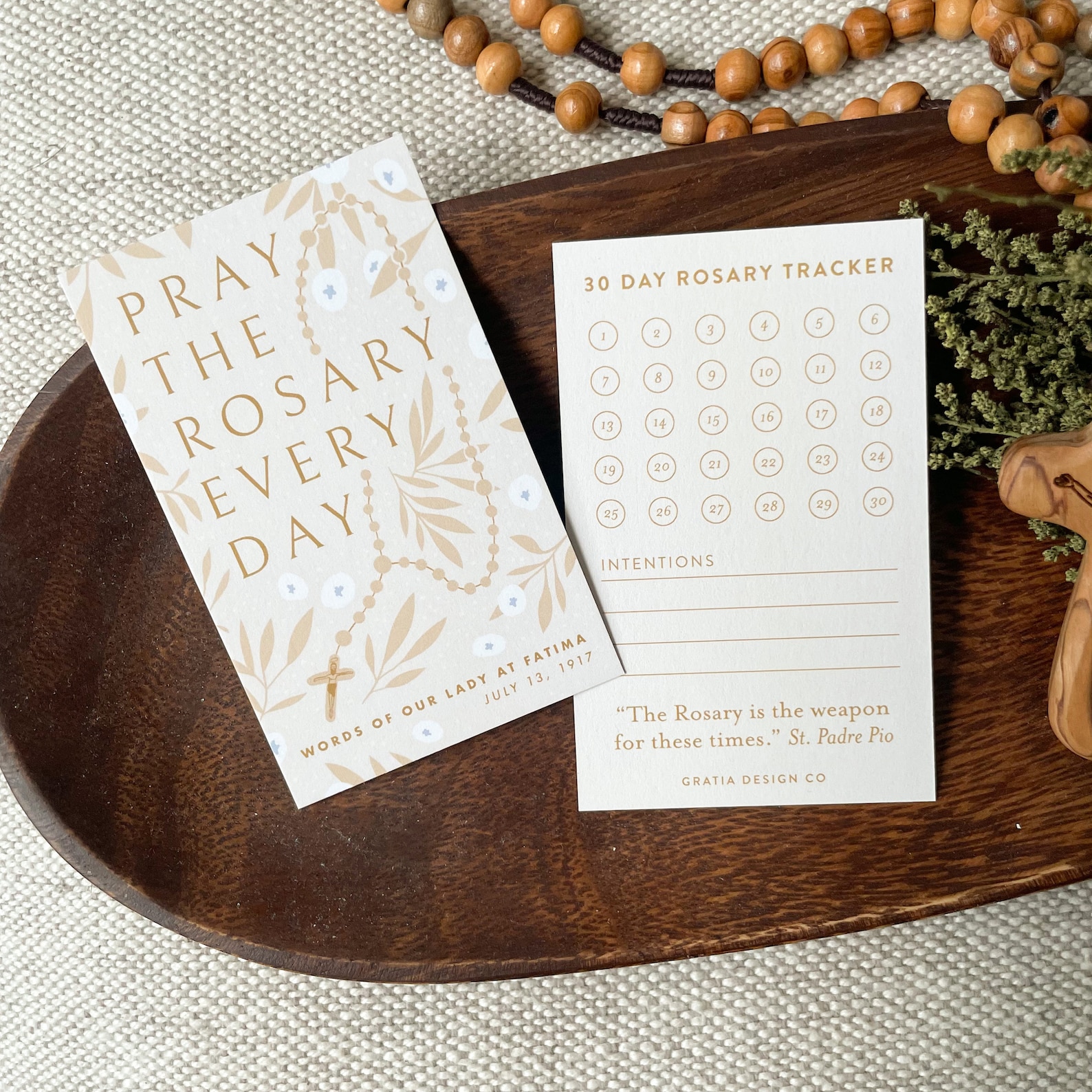 Rosary Tracker Card, Pray the Rosary, Rosary Prayer Card, Catholic ...