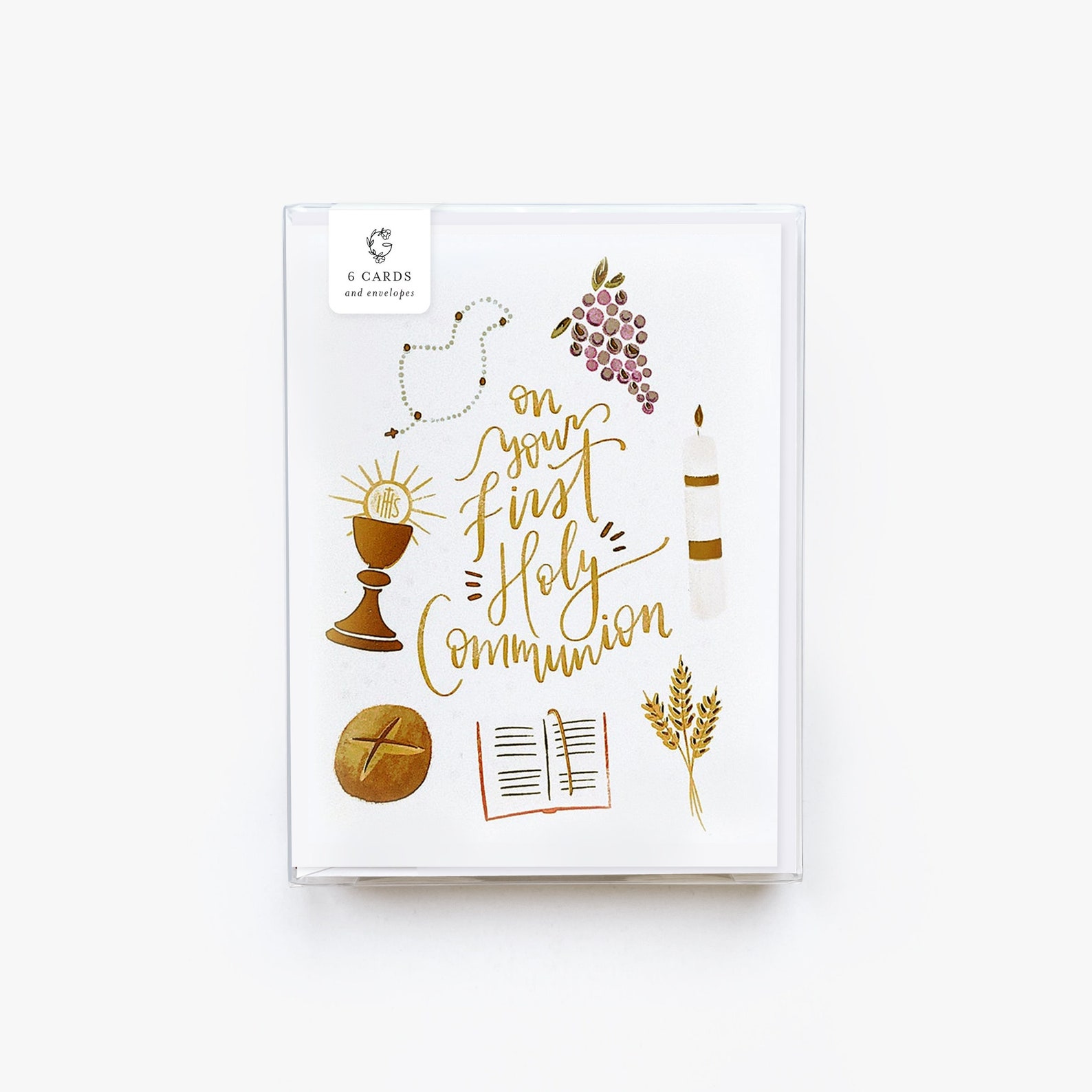 Gold Foil First Holy Communion Card, Catholic First Communion Gift ...