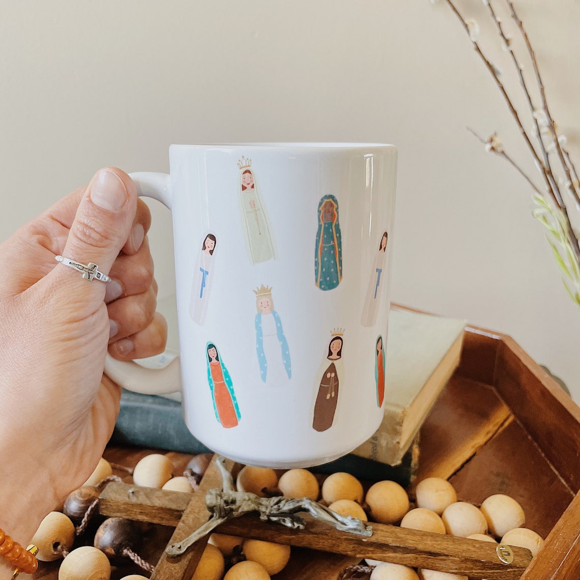 Marian Mug 15oz, Mary Mug, Catholic Mug, Virgin Mary Mug, Catholic Gift ...