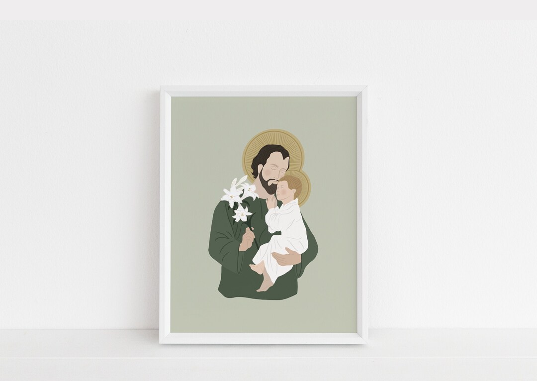 St. Joseph 8x10 Print, St. Joseph Print, Saint Joseph Art, Year of St ...