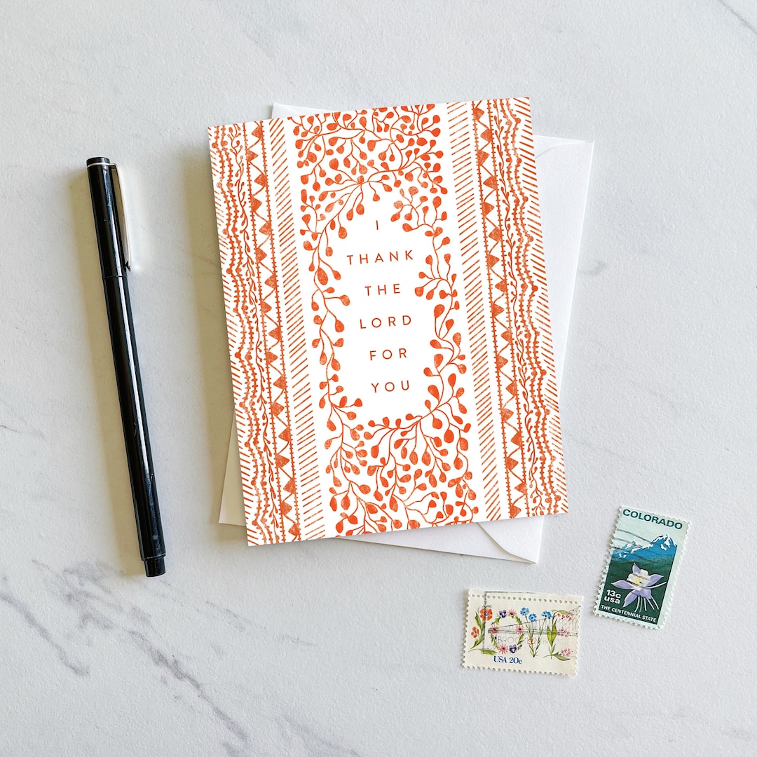 I Thank the Lord for You Card, Christian Thank You Card, Catholic Thank ...