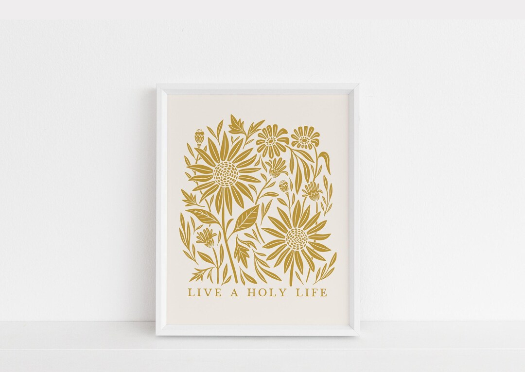 Live A Holy Life 8x10 Print, Christian Art Print, Catholic Art Print ...