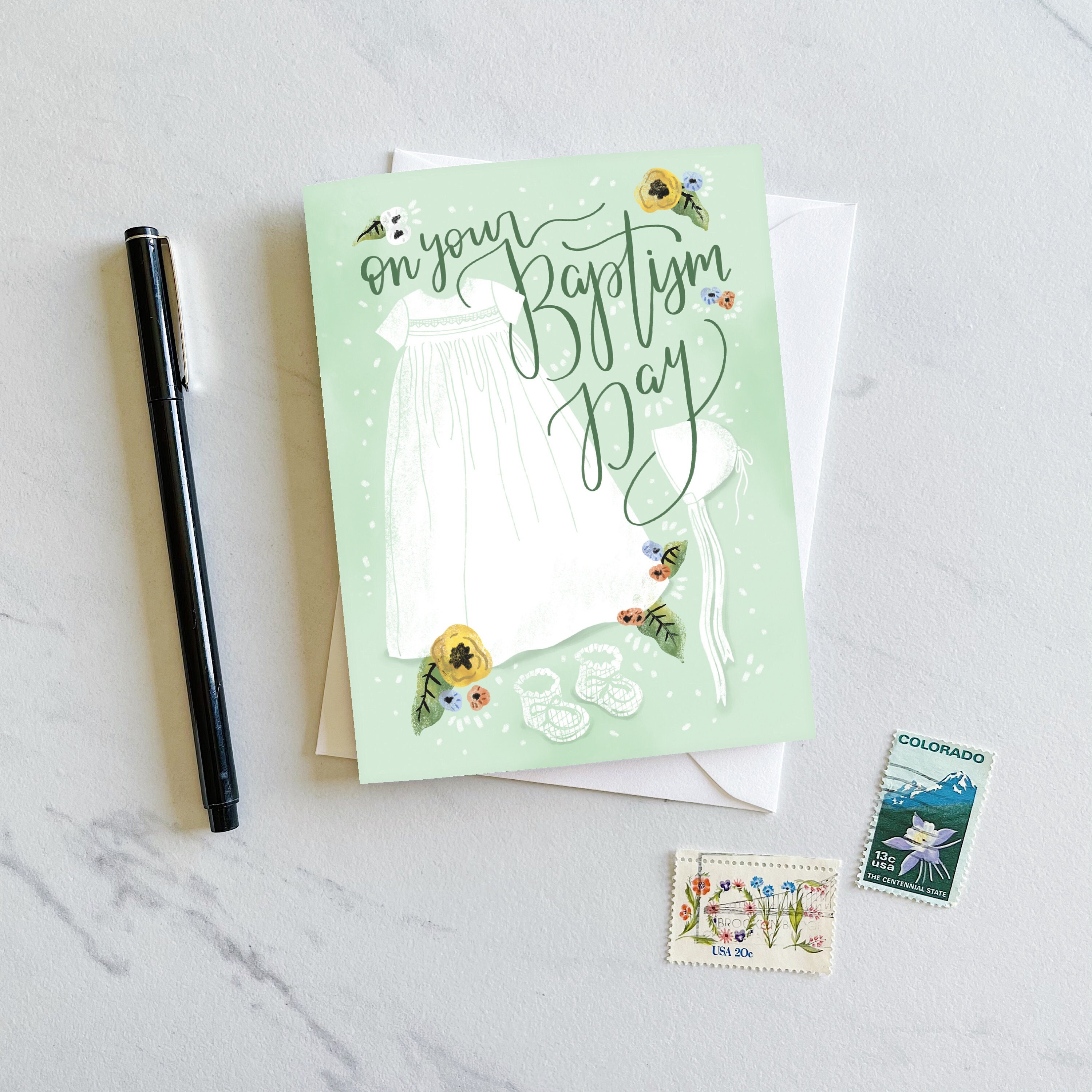 Baptism Greeting Card Catholic Baptism Gift Baptism Card - Etsy