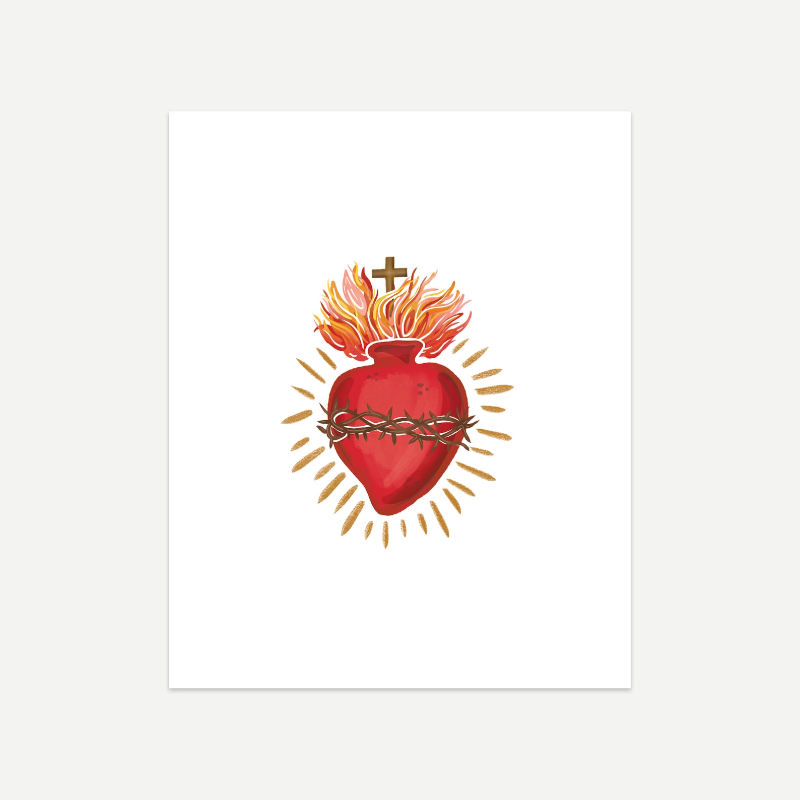Sacred Heart Print Digital Download, 8x10 and 5x7, Sacred Heart Art ...