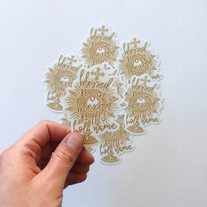 Blessed Be God Sticker, Divine Praises Decal, Adoration Sticker ...