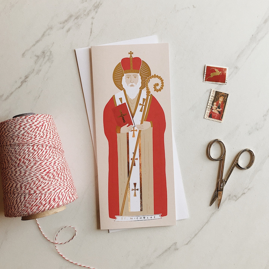 St. Nicholas Card Advent Card Catholic Christmas Card Saint - Etsy