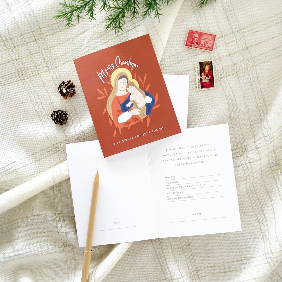 Spiritual Bouquet Christmas Card, Catholic Christmas Card, Priest ...