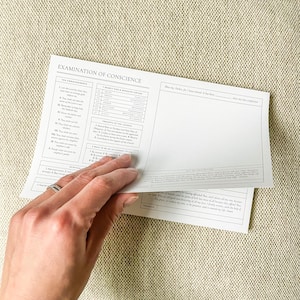 Examination of Conscience Notepad, Confession Notepad, Act of ...