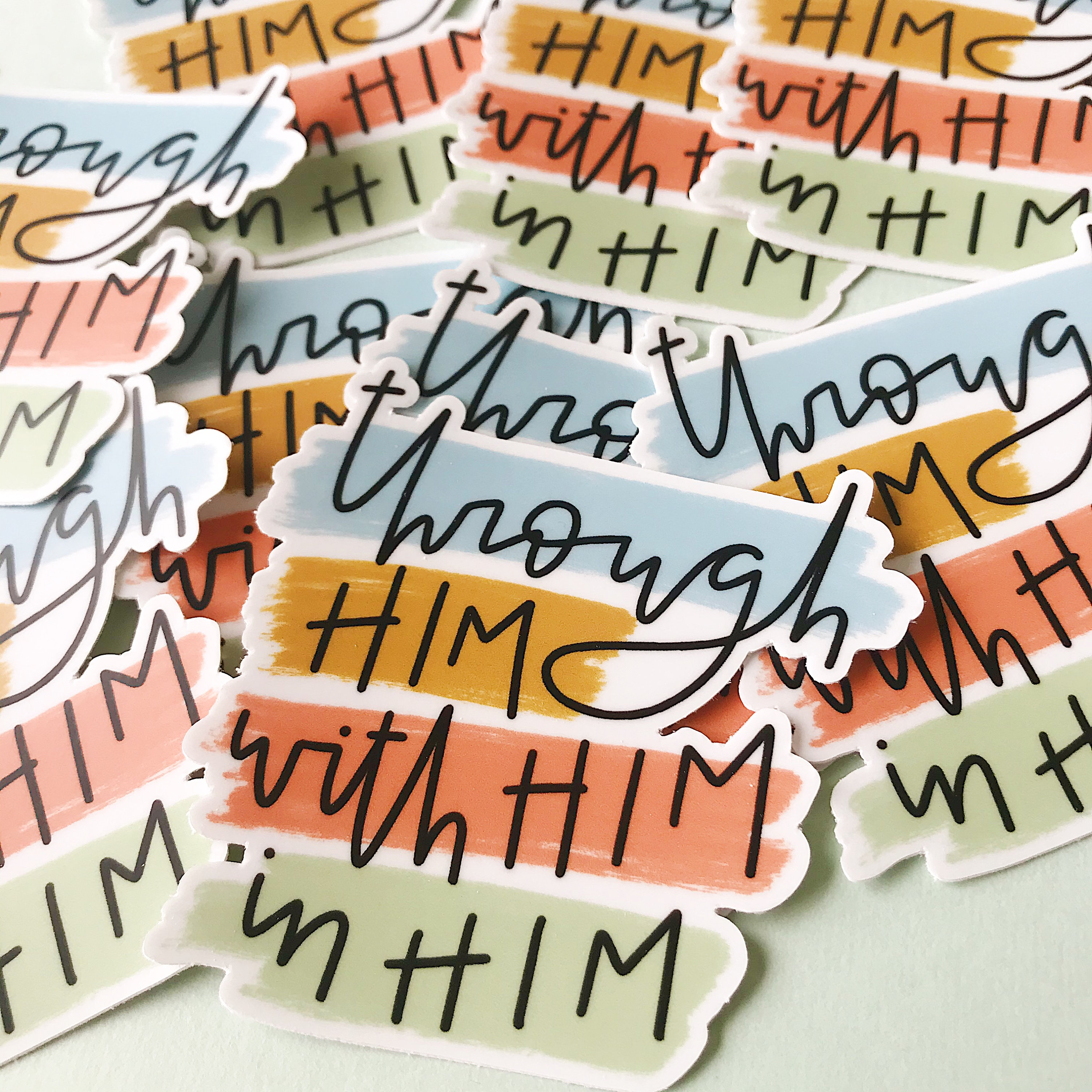 Through Him With Him in Him Sticker, Through Him Sticker, Catholic ...