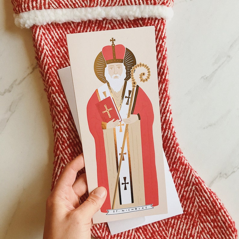 St. Nicholas Card, Advent Card, Catholic Christmas Card, Saint Nicholas ...