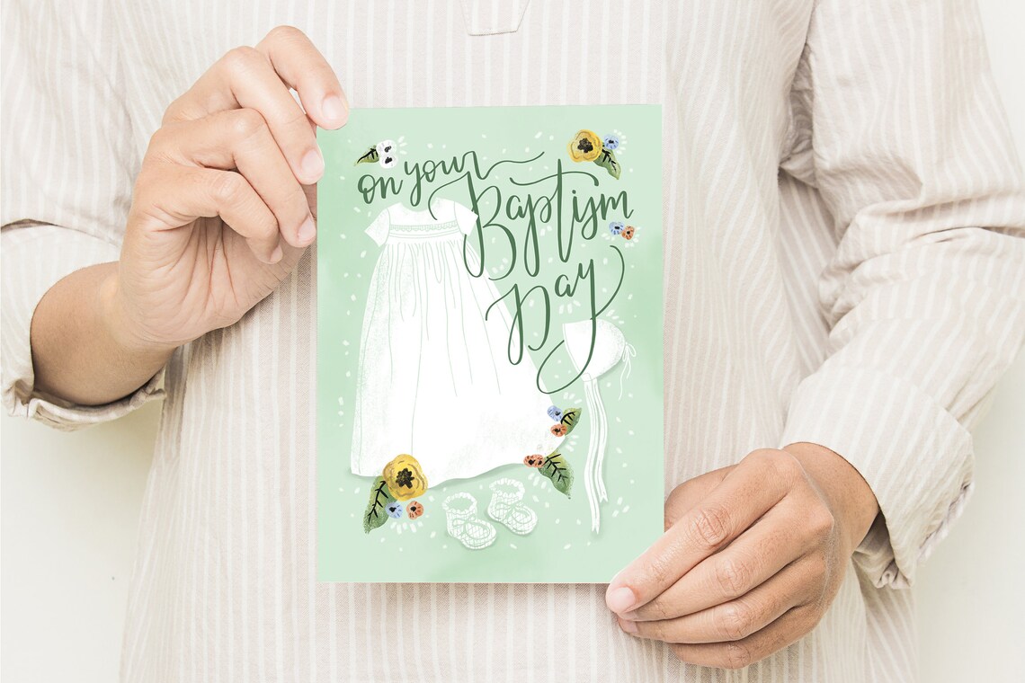 Baptism Greeting Card Catholic Baptism Gift Baptism Card | Etsy