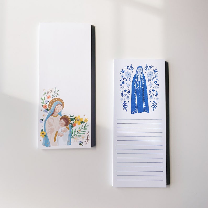 Marian Notepad Marian Stationery Catholic Notepad Catholic - Etsy