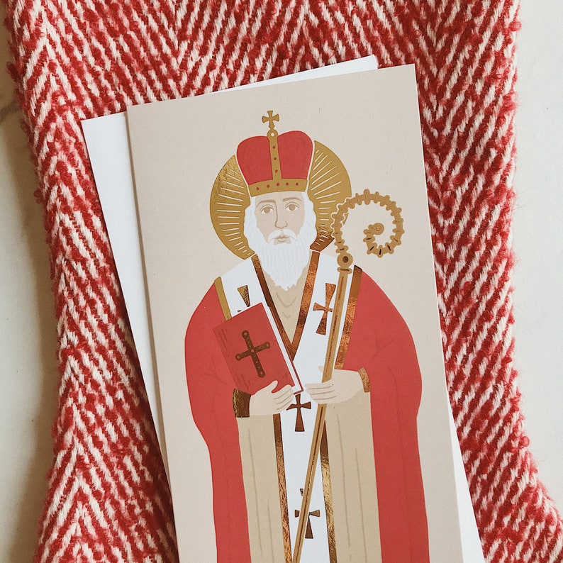 St. Nicholas Card Advent Card Catholic Christmas Card Saint | Etsy
