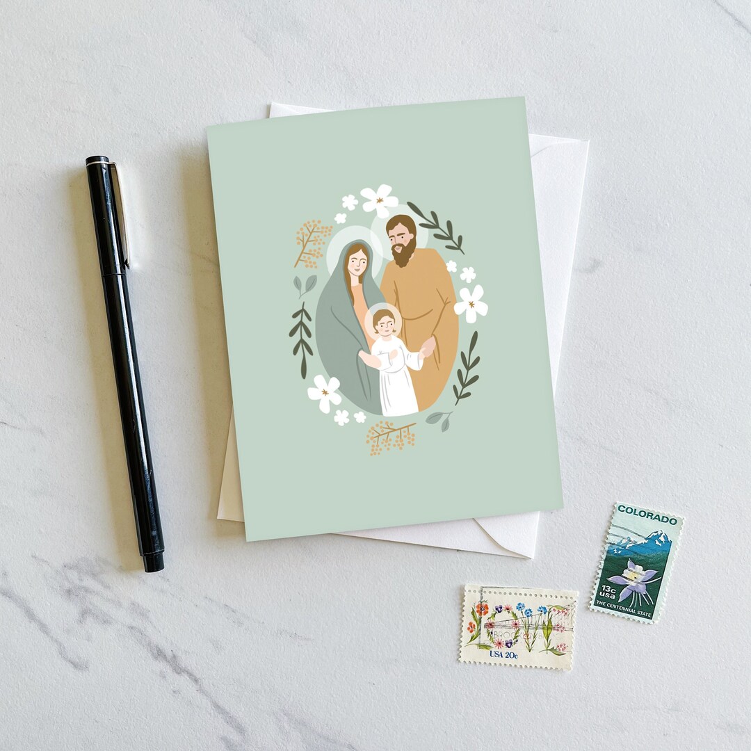 Holy Family Notecard, Holy Family Cards, Catholic Cards, Saint Cards ...