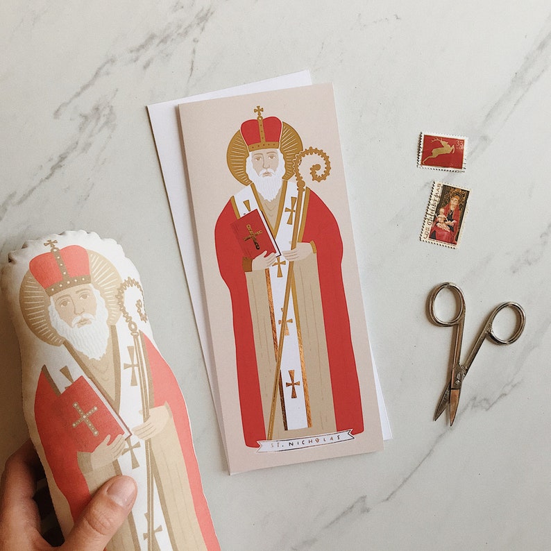 St. Nicholas Card Advent Card Catholic Christmas Card Saint | Etsy