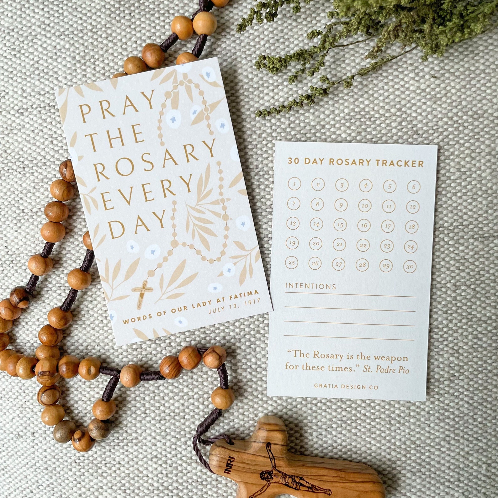 Rosary Tracker Card, Pray the Rosary, Rosary Prayer Card, Catholic ...