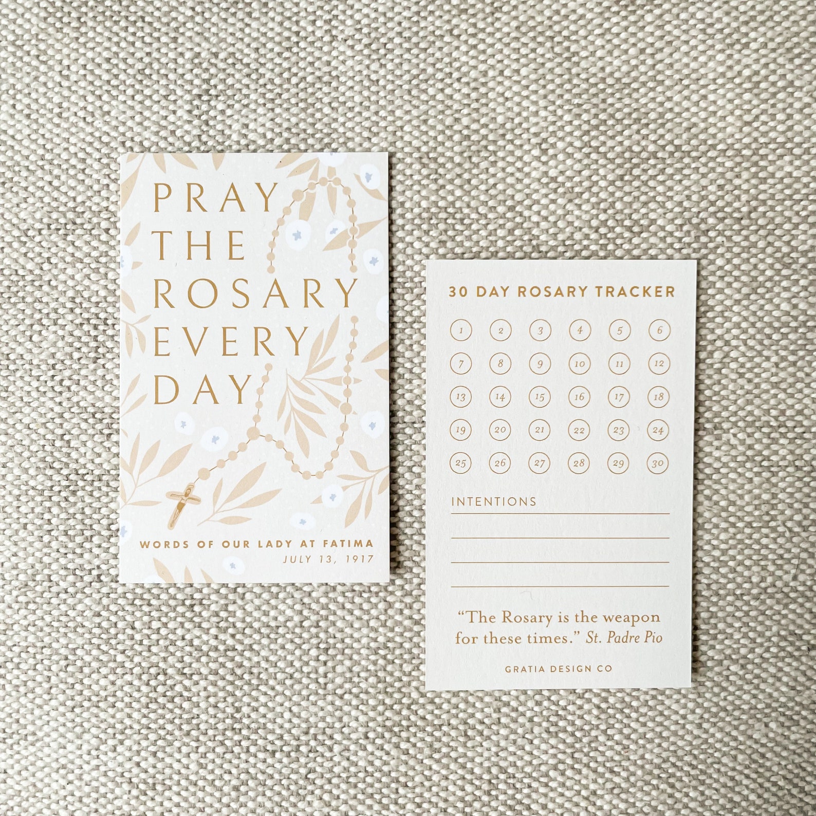 Rosary Tracker Card, Pray the Rosary, Rosary Prayer Card, Catholic ...