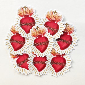 Sacred Heart Sticker, Sacred Heart Decal, Sacred Heart of Jesus, Sacred ...