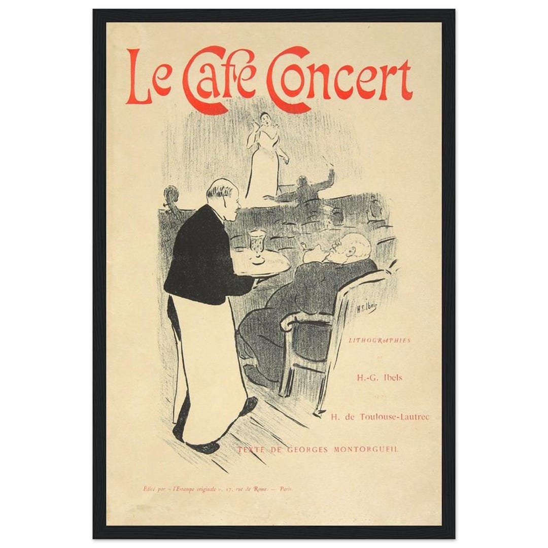 Vintage "le Café Concert" Lithograph Print - 1890s Art Nouveau Poster ...