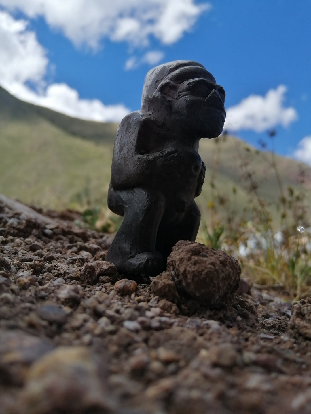 Stone Carved Nazca Warrior With Elongated Skull From Peru - Etsy