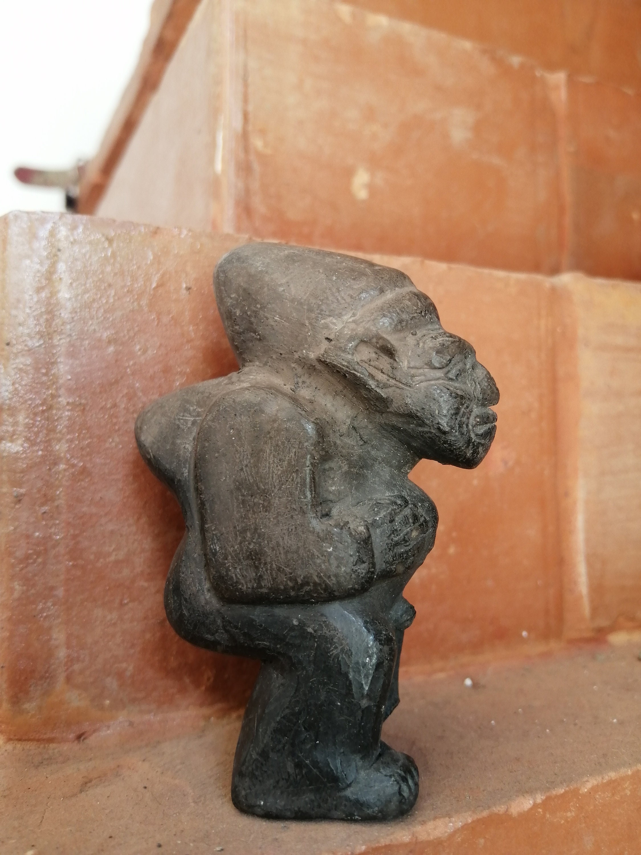 Stone Carved Nazca Warrior With Elongated Skull From Peru - Etsy