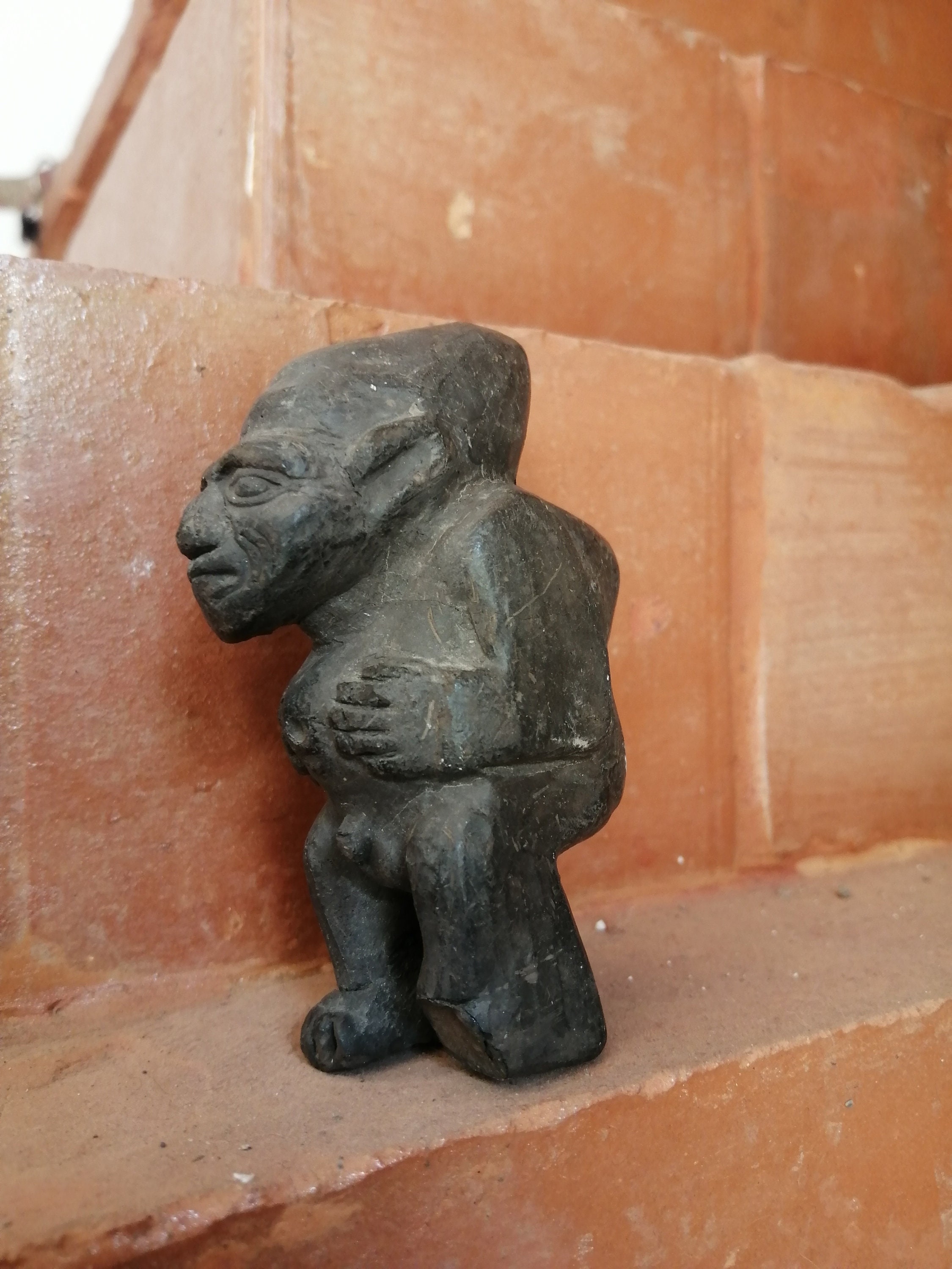 Stone Carved Nazca Warrior With Elongated Skull From Peru - Etsy