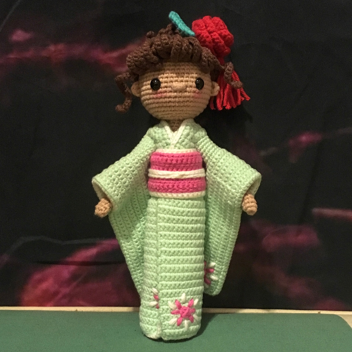 MOMO: Crochet Japanese Handmade Stuffed Amigurumi Doll Toy in Kimono ...
