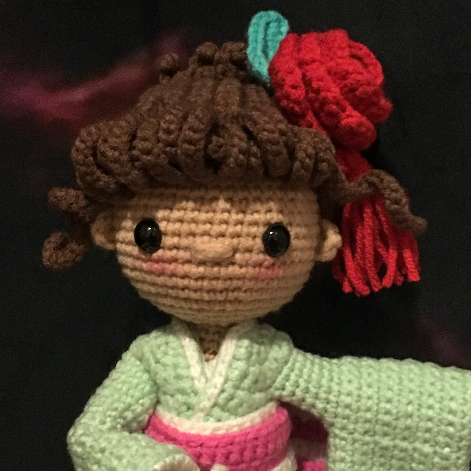 MOMO: Crochet Japanese Handmade Stuffed Amigurumi Doll Toy in Kimono ...