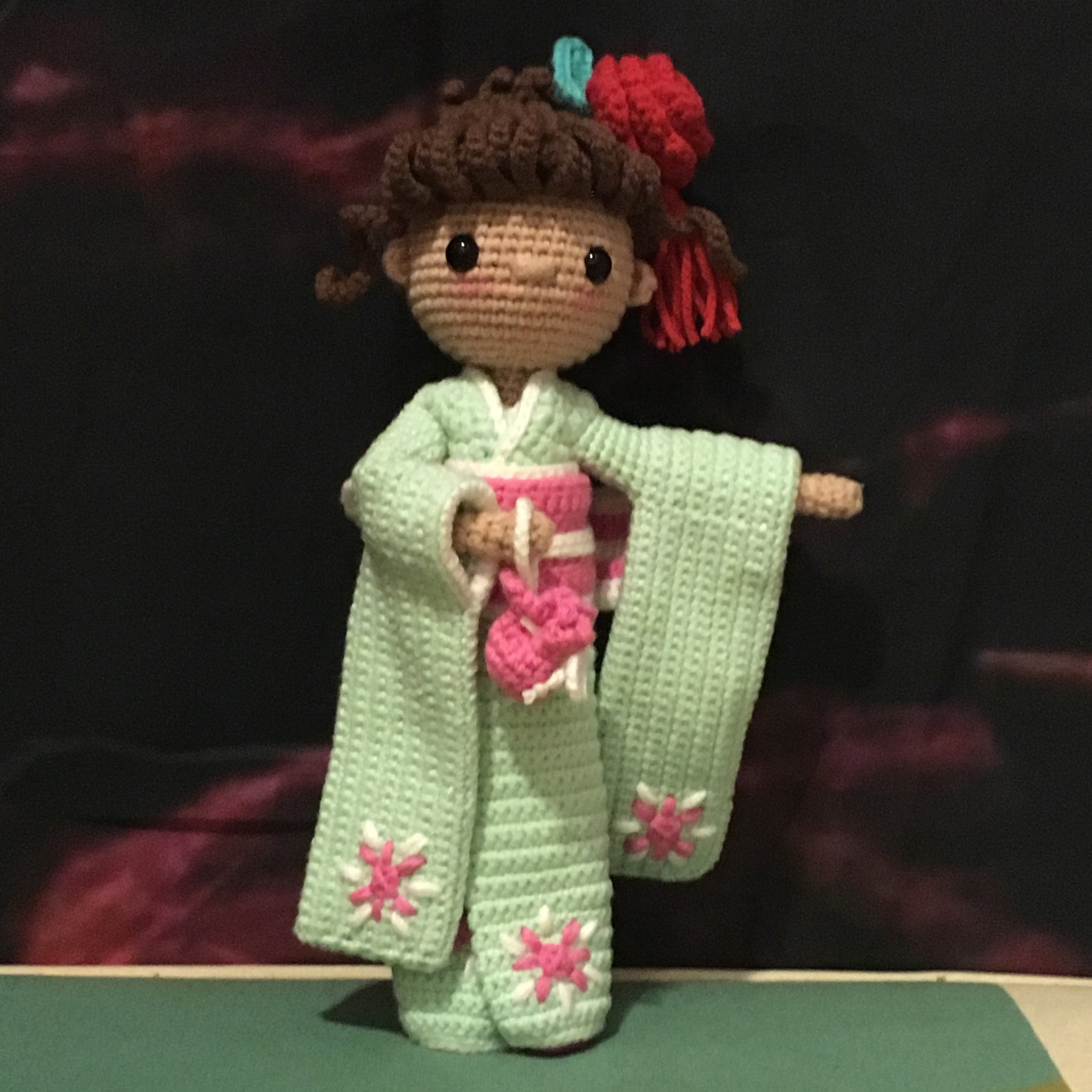 MOMO: Crochet Japanese Handmade Stuffed Amigurumi Doll Toy in Kimono ...