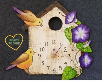 Birdhouse clock | Etsy