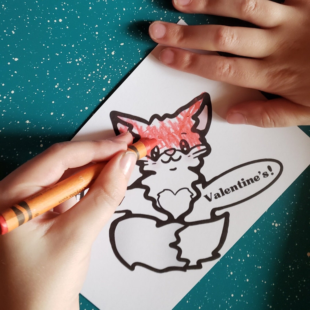 Printable Valentines Cards for Kids Animal Valentine Craft Coloring ...