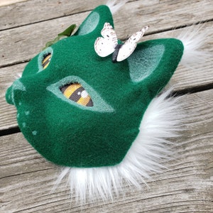 Therian Mask Cat Mask Green Cat Mask Felted Custom Eye Color ...