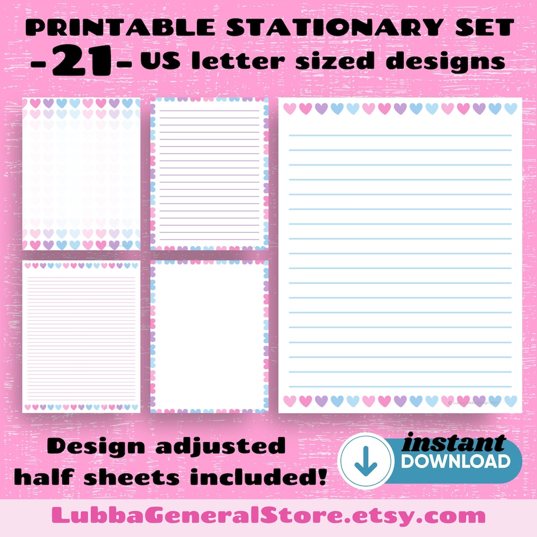Cute Printable Stationary PDF Download Printable Note Paper for Pen Pal ...