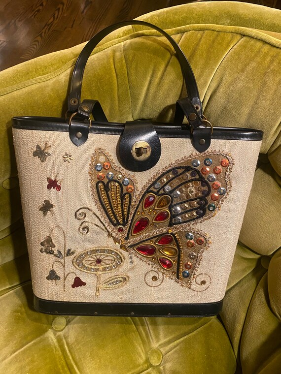 Vintage 1960s Enid Collins Original Wooden Box Bag - … - Gem