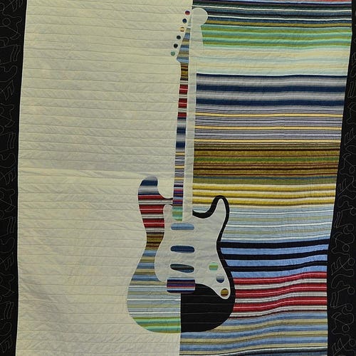 Digital Quilt Pattern Guitar Applique Quilt rock - Etsy