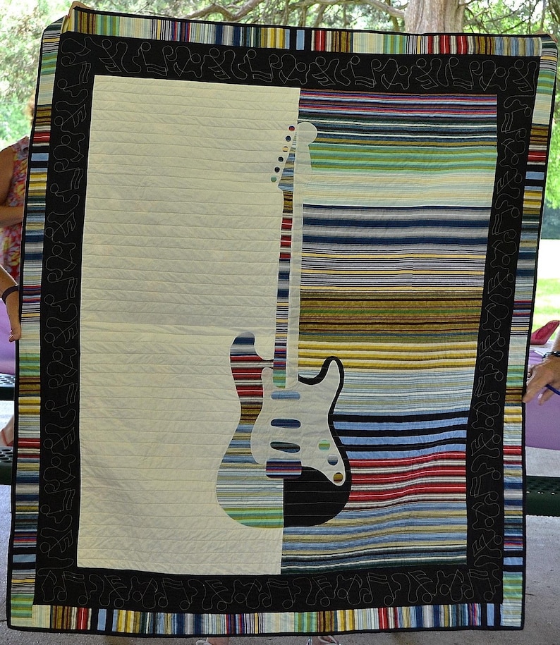 Quilt Pattern - Guitar Applique Quilt, "rock On" (57" X 50") - Etsy